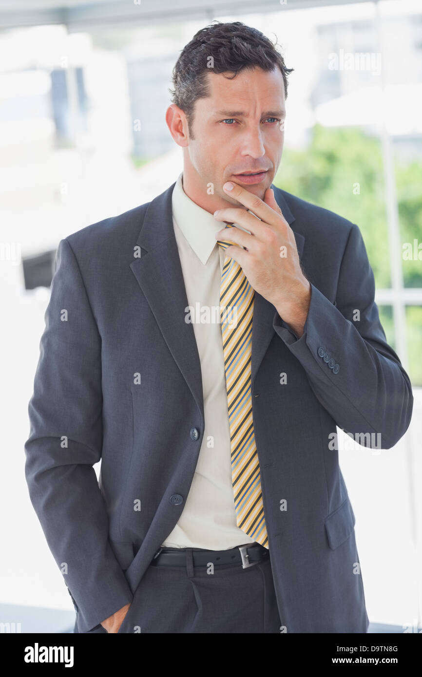 Caucasian businessman thinking idea hi-res stock photography and images ...