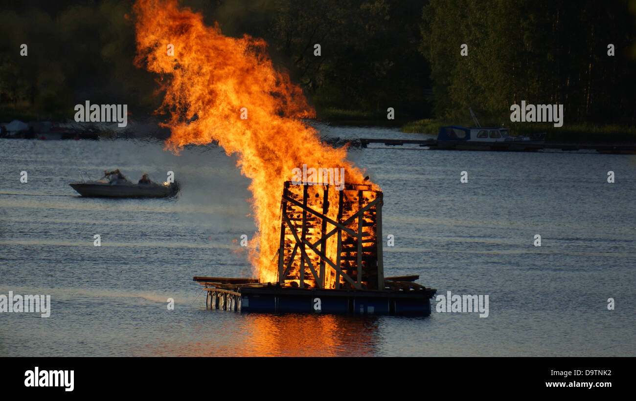 Midsummer in Finland is celebrated with traditional bonfires, marking ...
