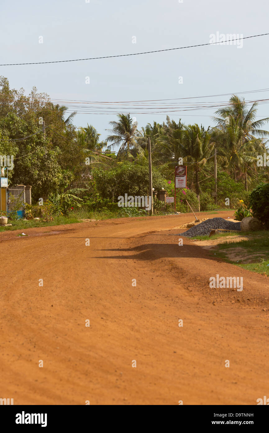 Dusty Country Road in the Province of Kampot, Cambodia Stock Photo - Alamy
