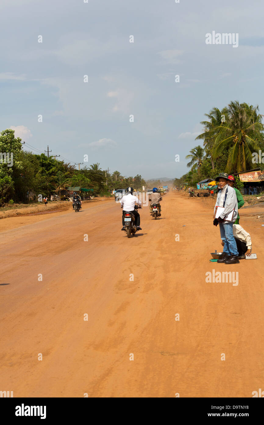 Dusty Country Road in the Province of Kampot, Cambodia Stock Photo - Alamy