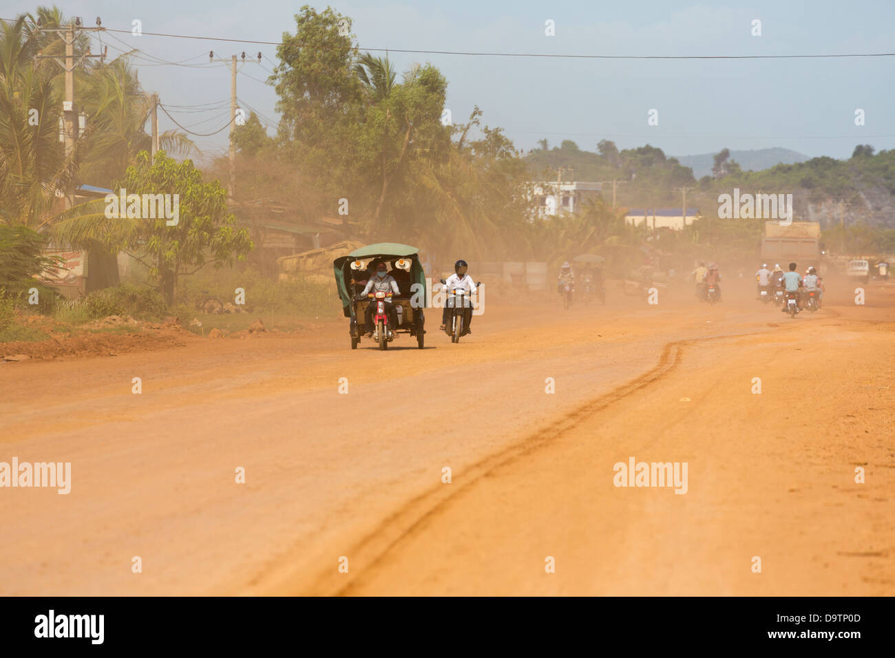 Dusty Country Road in the Province of Kampot, Cambodia Stock Photo - Alamy