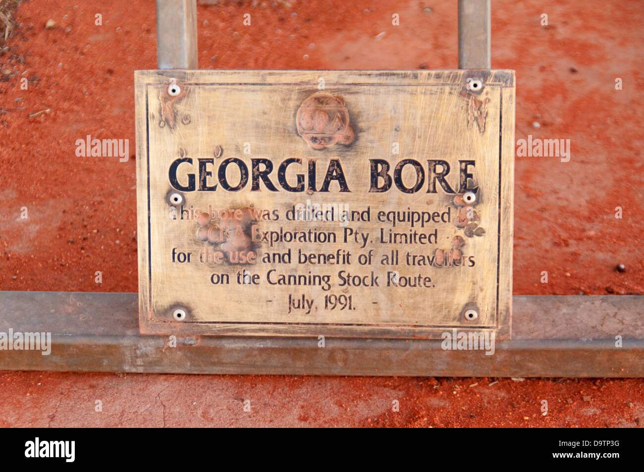 GEORGIA BORE SIGN, CANNING STOCK ROUTE, WESTERN AUSTRALIA, AUSTRALIA ...