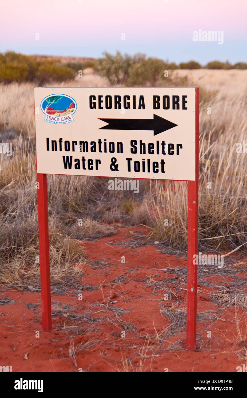 GEORGIA BORE SIGN, CANNING STOCK ROUTE, WESTERN AUSTRALIA, AUSTRALIA ...