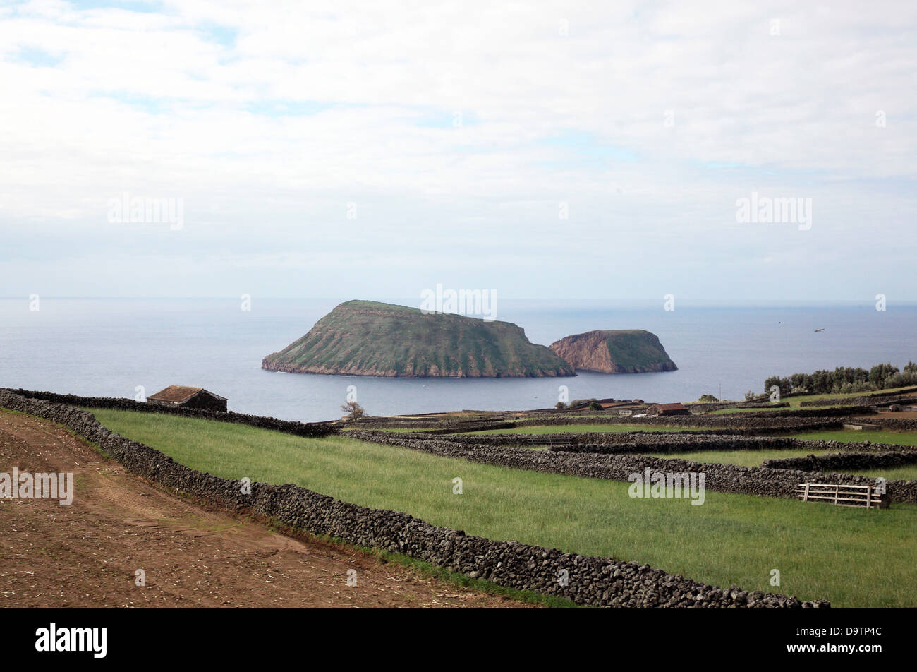 Island in the Atlantic ocean, Ilheus Das Cabra, Terceira Island, Azores ...