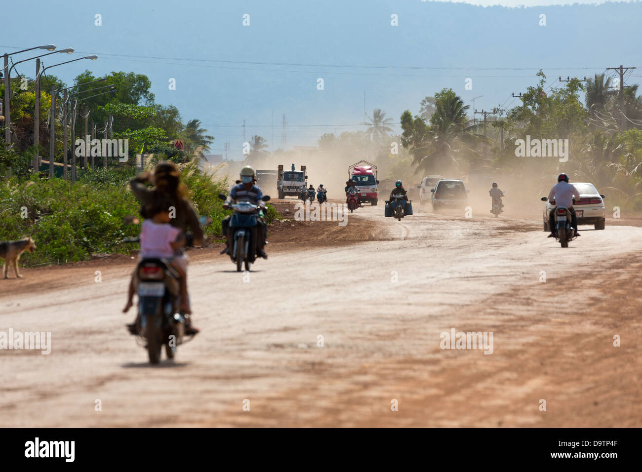 Dusty Country Road in the Province of Kampot, Cambodia Stock Photo - Alamy