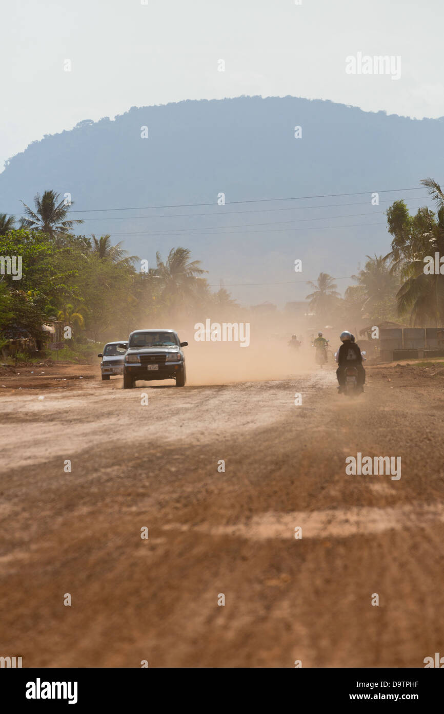 Dusty Country Road in the Province of Kampot, Cambodia Stock Photo - Alamy