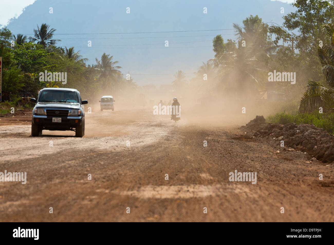 Dusty Country Road in the Province of Kampot, Cambodia Stock Photo - Alamy