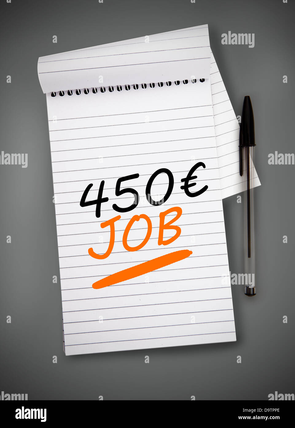 Notepad with job written on it Stock Photo - Alamy
