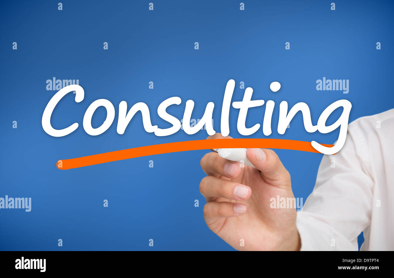 Woman writing consulting Stock Photo - Alamy