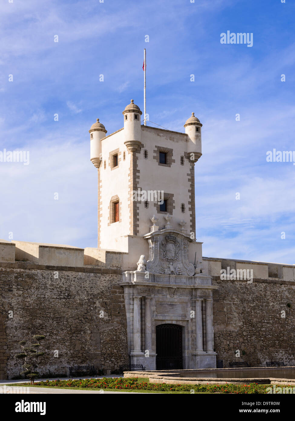 Tower in city wall Cadiz Andalusia Spain Stock Photo - Alamy