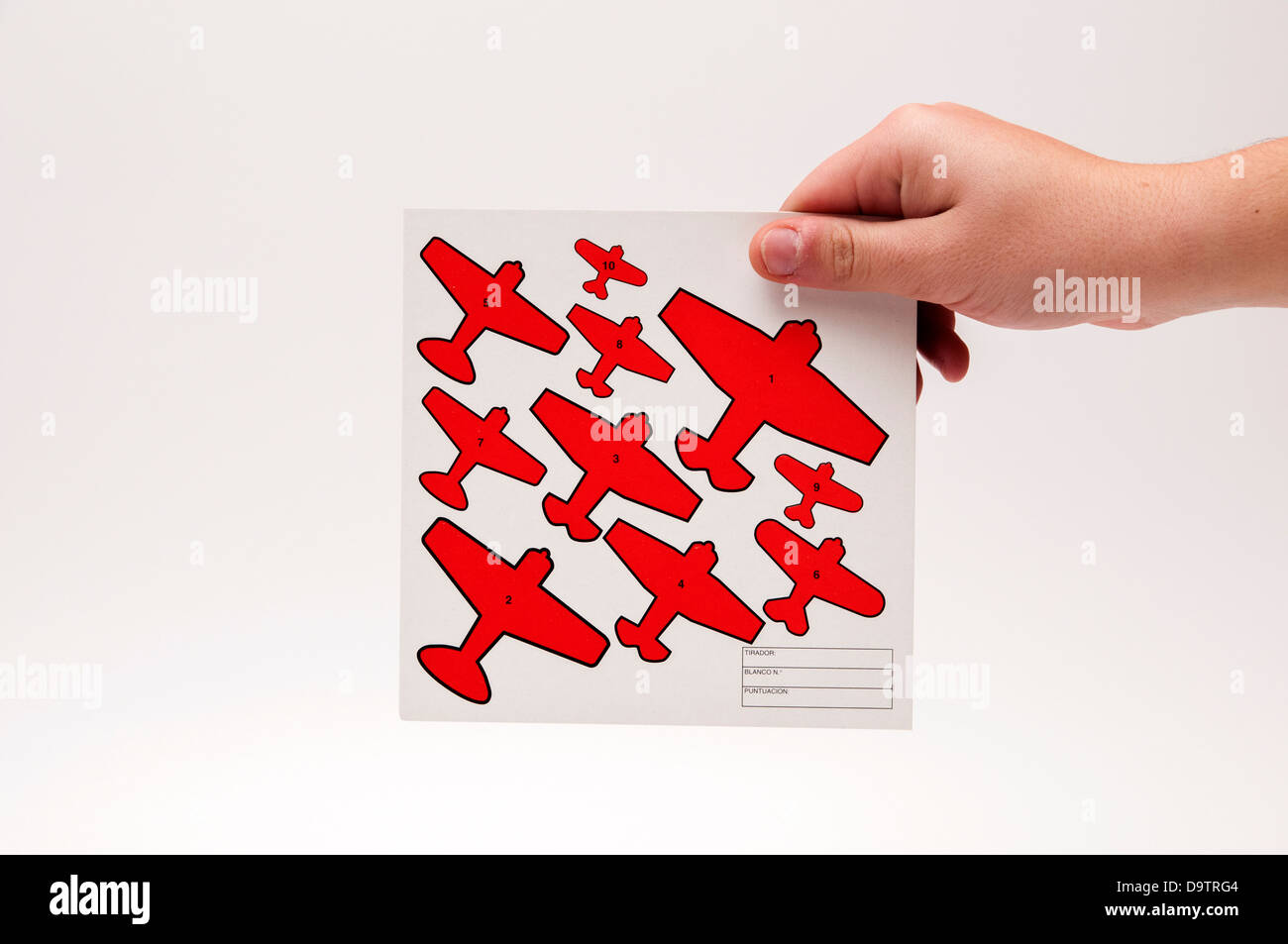 aircraft hand sign on a white background Stock Photo - Alamy