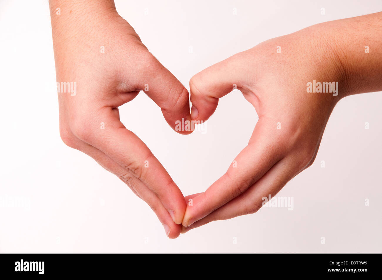 hands forming a heart on a white background Stock Photo - Alamy