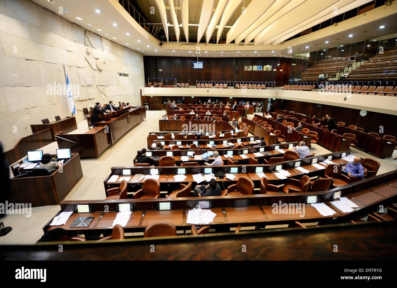 The plenary room of the Knesset, the parliament of Israel, is pictured ...