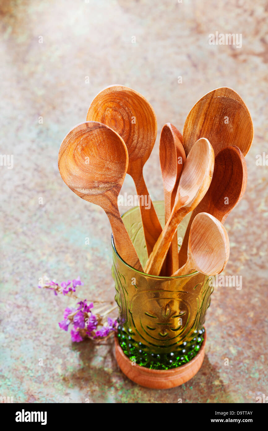 Still life of wooden cooking utensils Stock Photo - Alamy