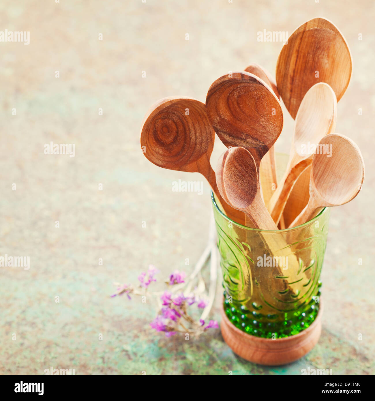 Still life of wooden cooking utensils Stock Photo - Alamy