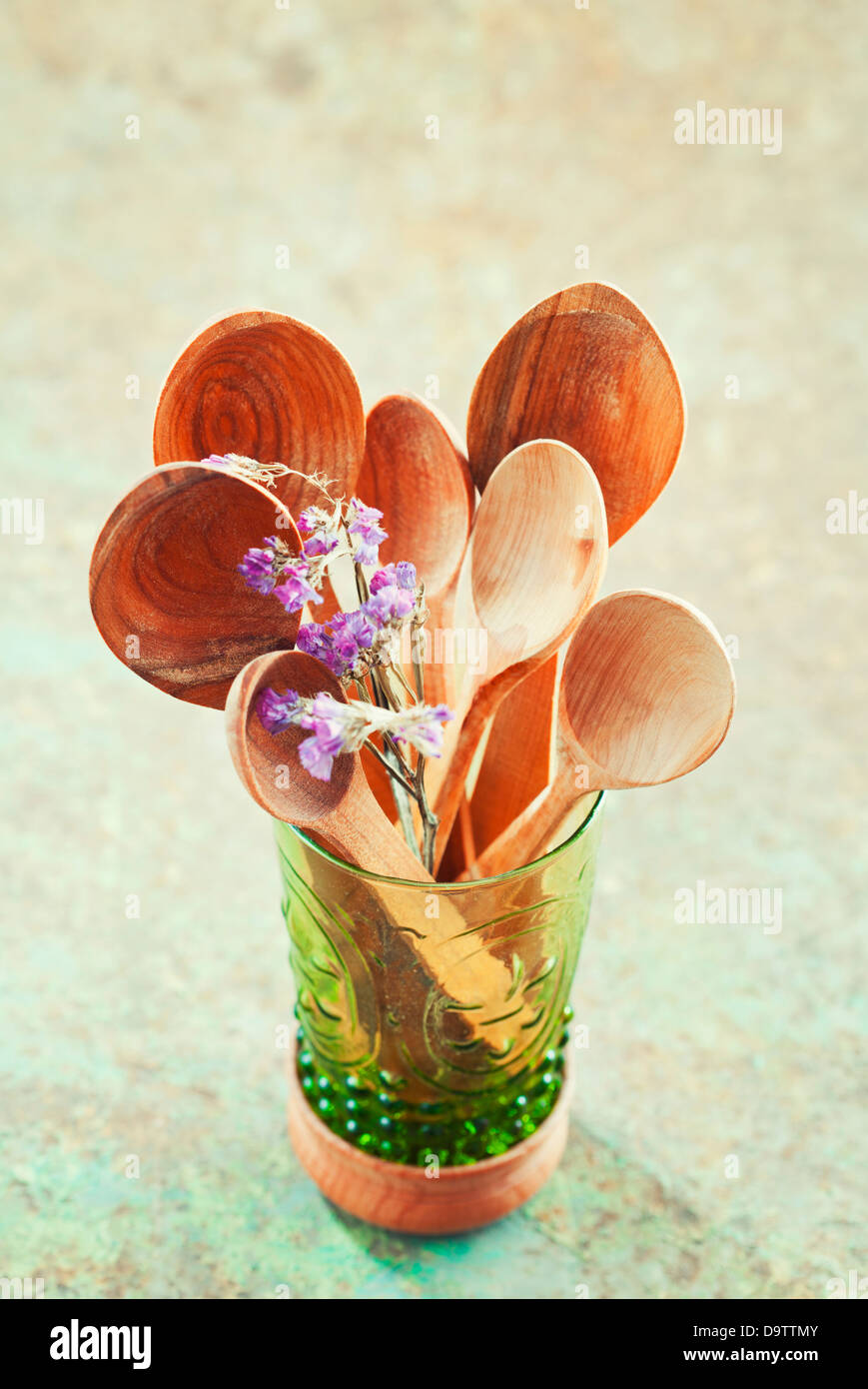 Still life of wooden cooking utensils Stock Photo - Alamy