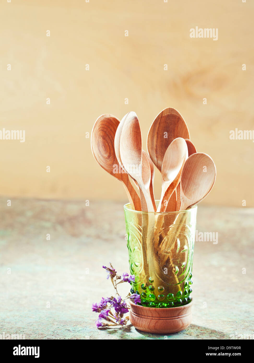 Still life of wooden cooking utensils Stock Photo - Alamy