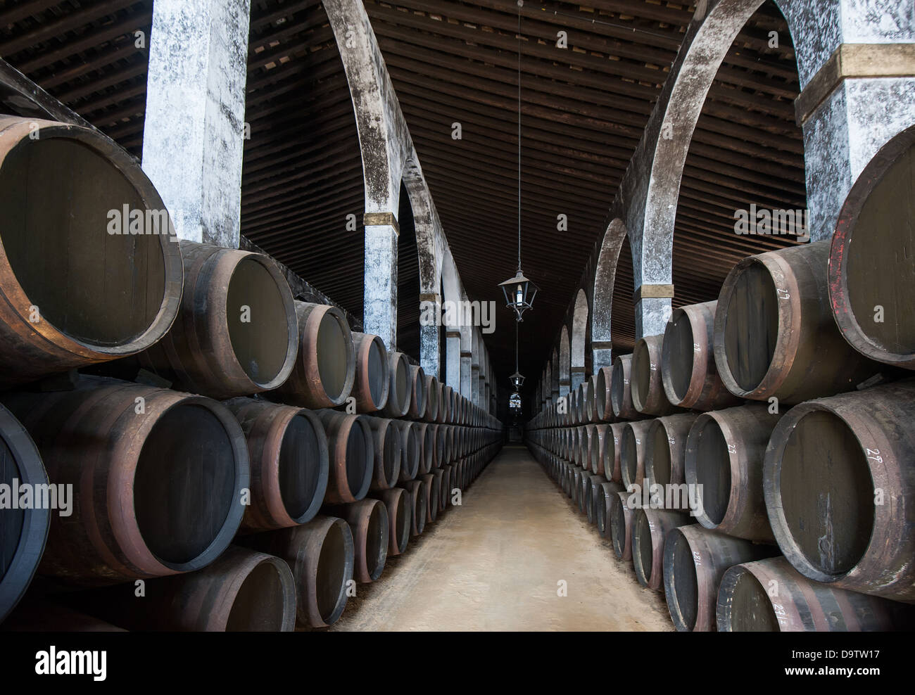 Sherry barrels in Jerez bodega, Spain Stock Photo - Alamy