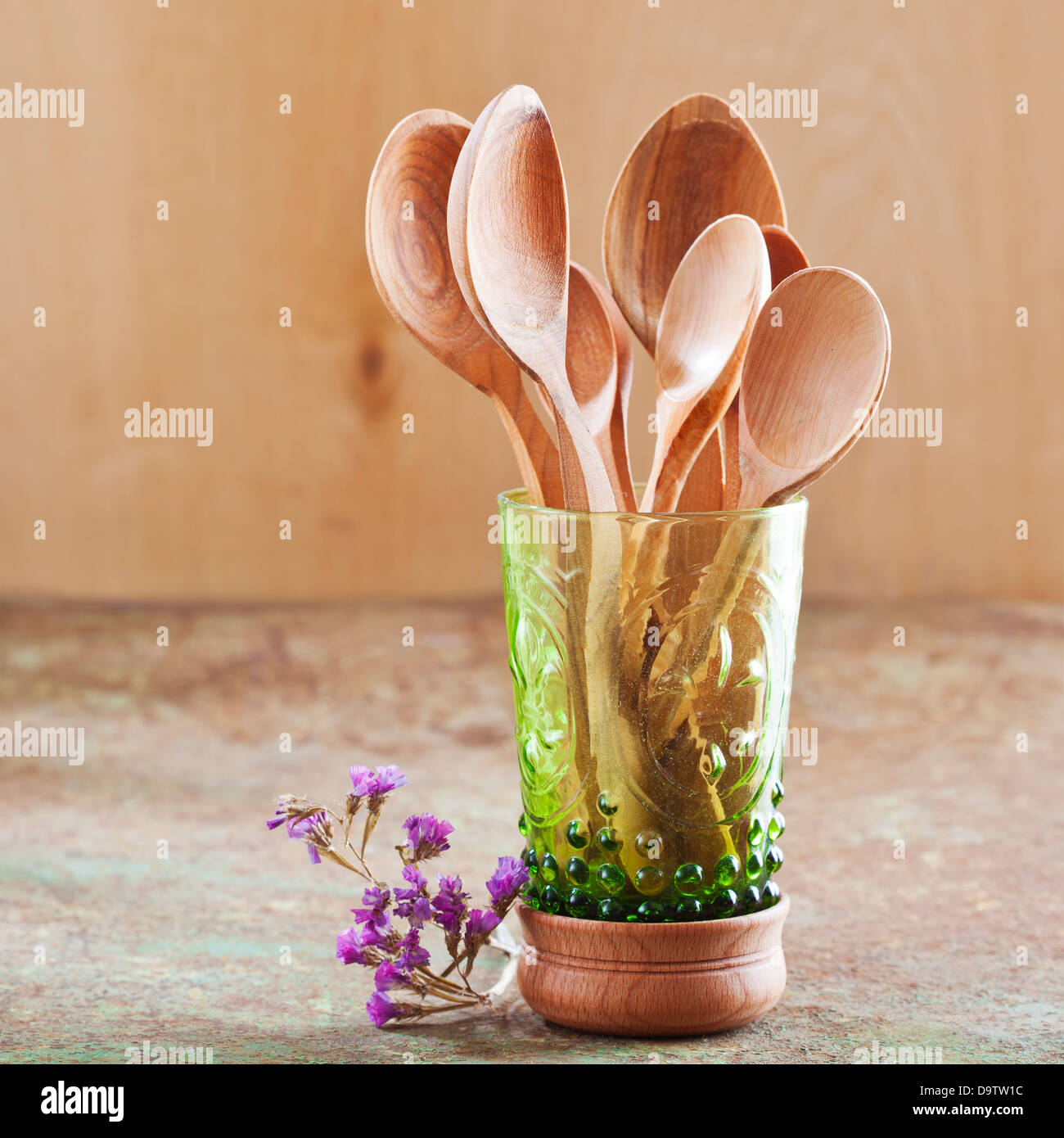 Still life of wooden cooking utensils Stock Photo - Alamy