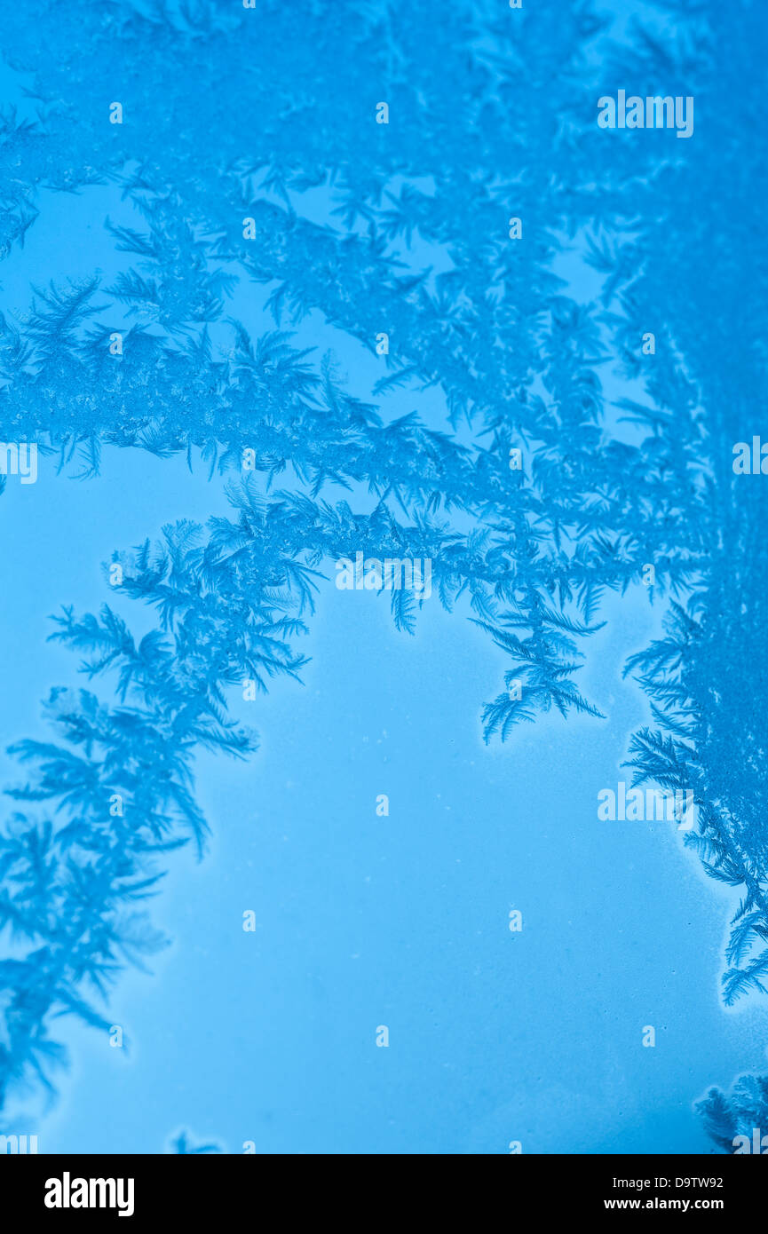 Abstract Textures & Patterns of Winter Frost on Glass Window Stock ...