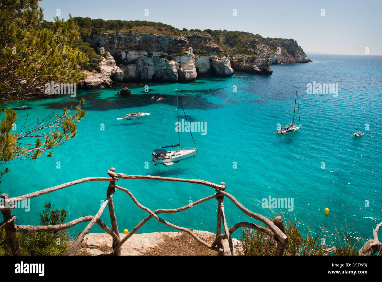 sailing , Cala Macarella Stock Photo - Alamy