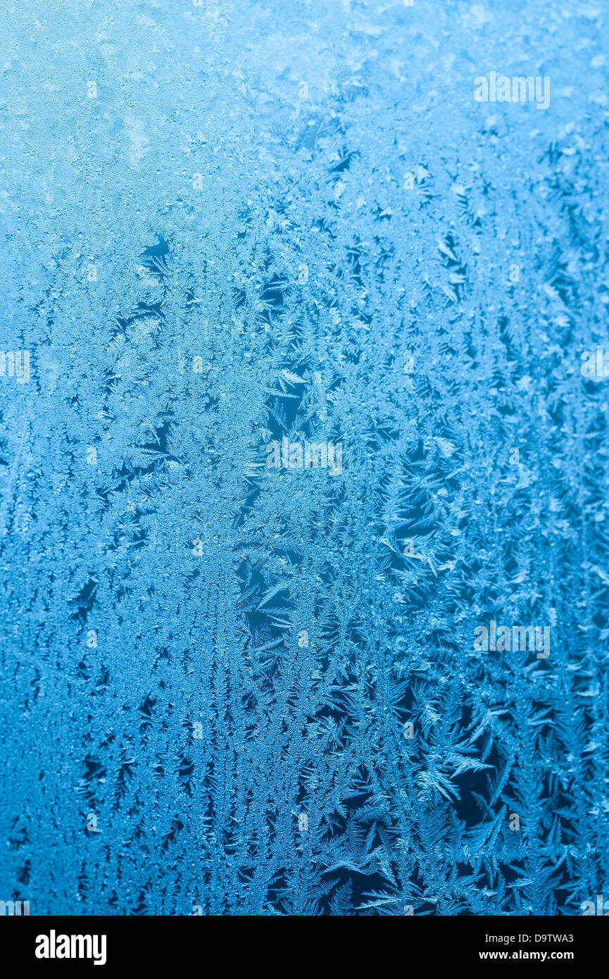 Abstract Textures & Patterns of Winter Frost on Glass Window Stock ...