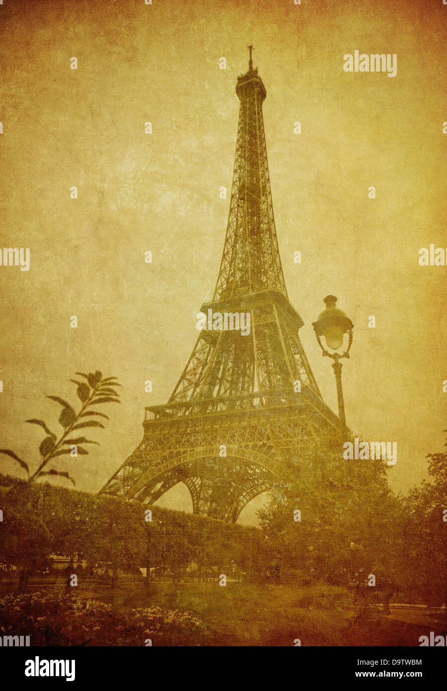 Vintage image of Eiffel tower, Paris, France Stock Photo - Alamy