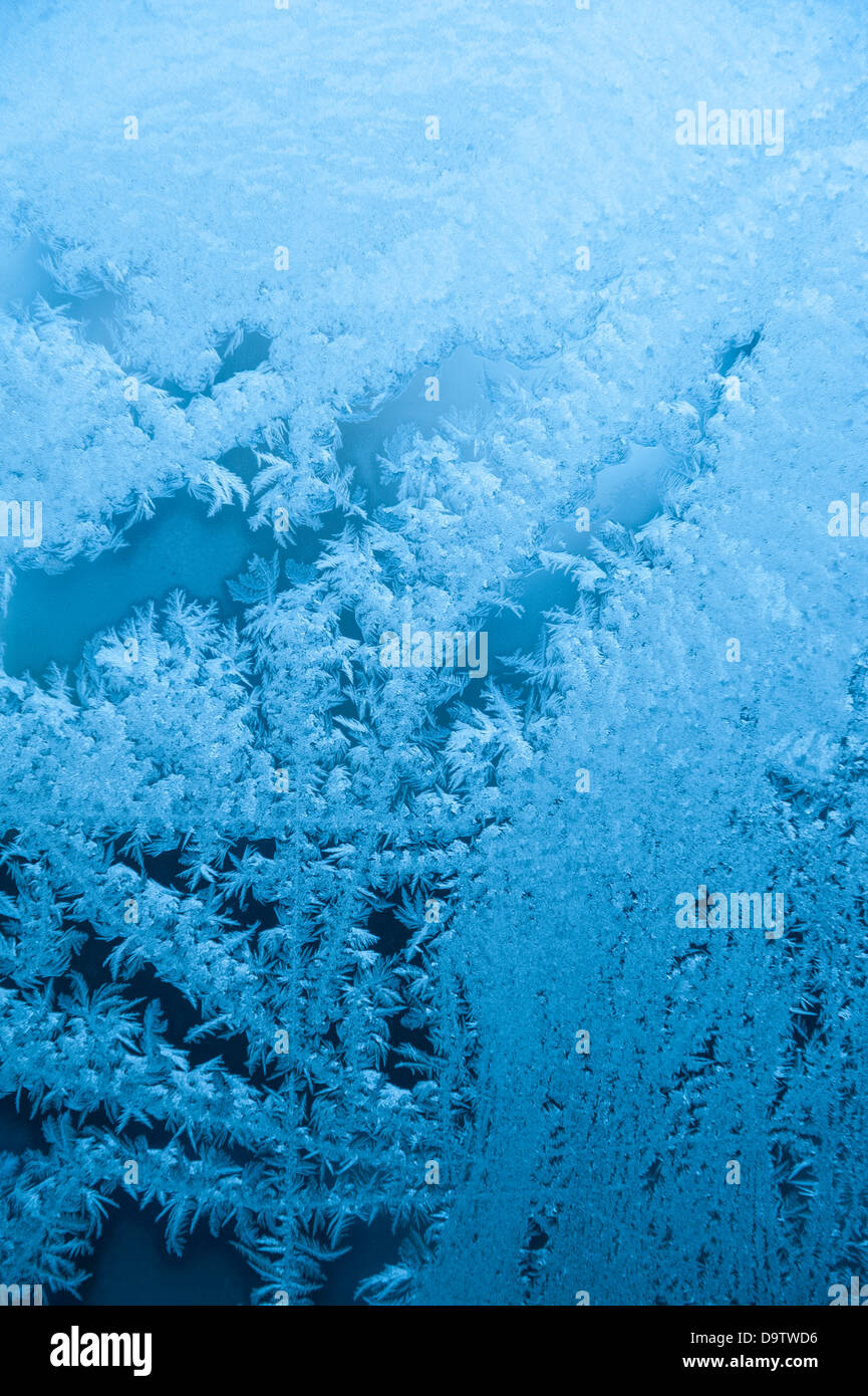 Abstract Textures & Patterns of Winter Frost on Glass Window Stock ...