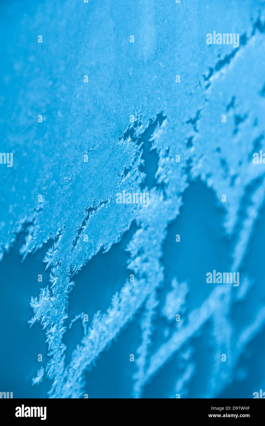Abstract Textures & Patterns of Winter Frost on Glass Window Stock ...