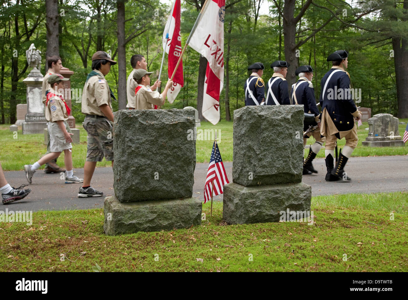 Historic Lexington Cemetery on Memorial Day, 2011 where Boy Scouts and ...