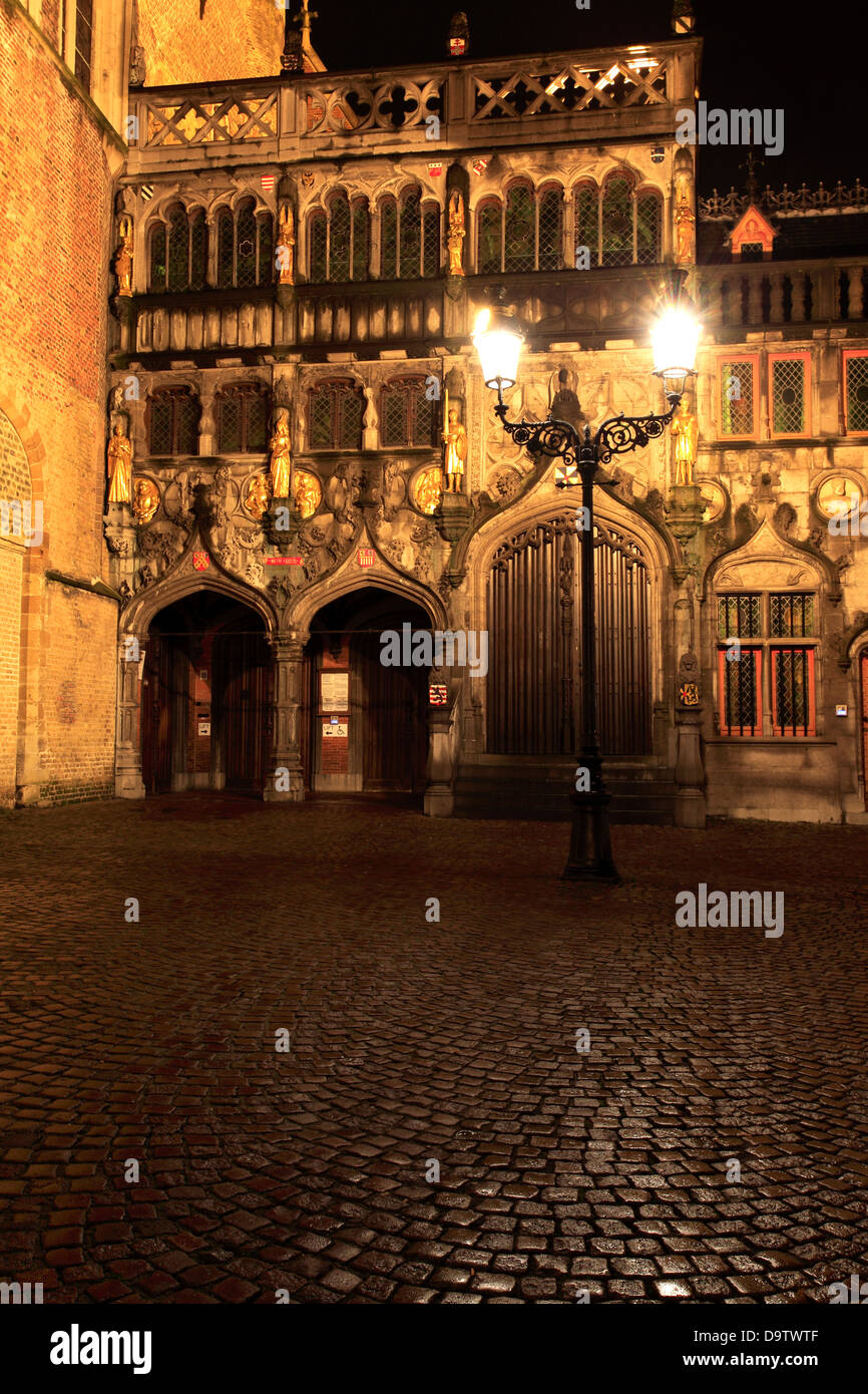 Exterior details on the Basilica of the Holy Blood church, Burg Square ...