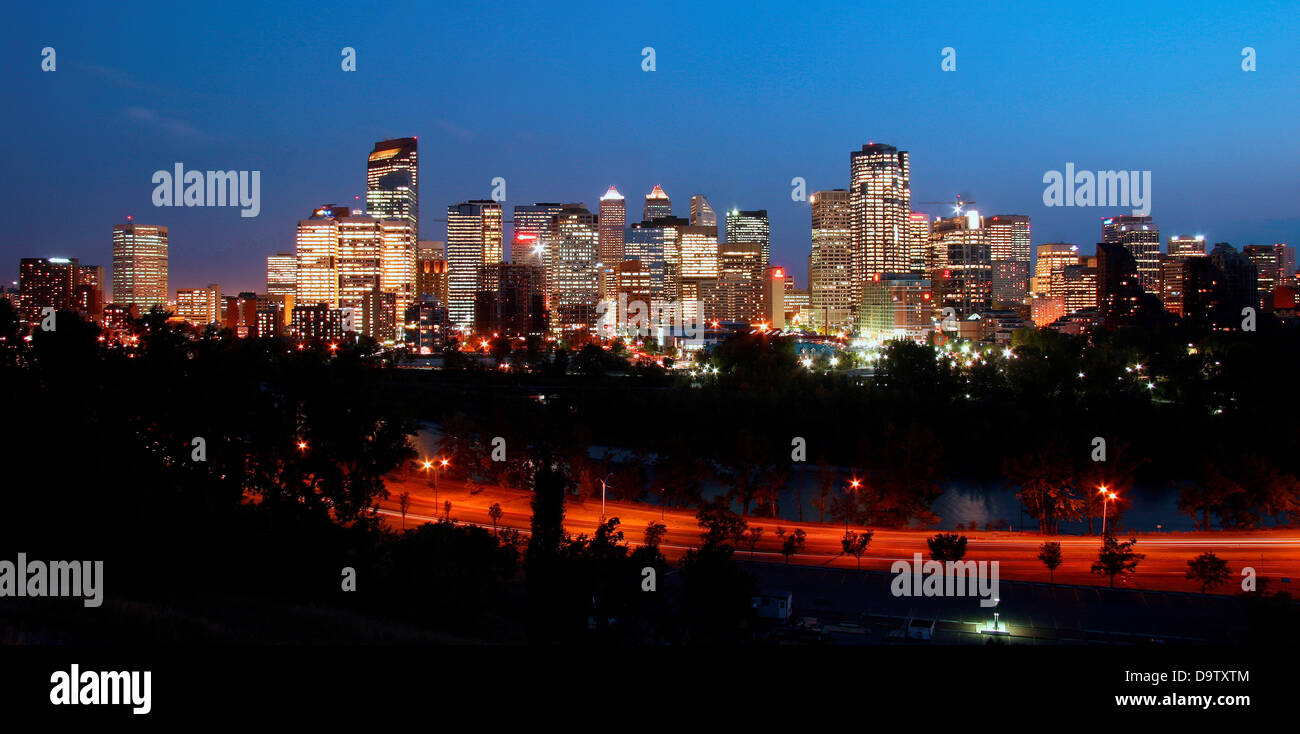Canada, Alberta, Calgary, Metropolis by Night Stock Photo - Alamy