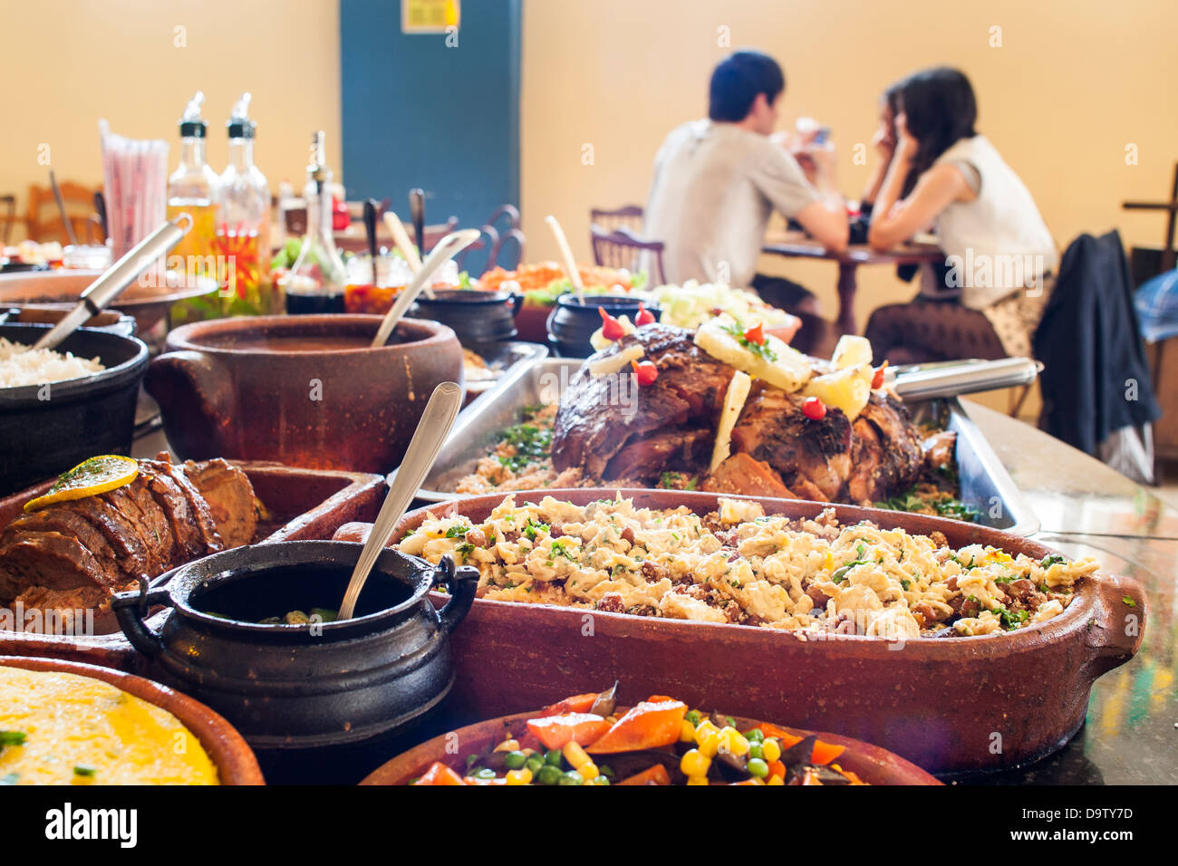 Buffet restaurant with typical Brazilian food Stock Photo - Alamy