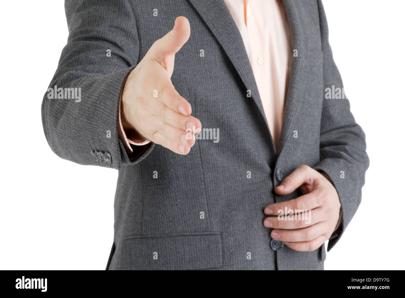 man gives her hand in a gesture of welcome Stock Photo - Alamy