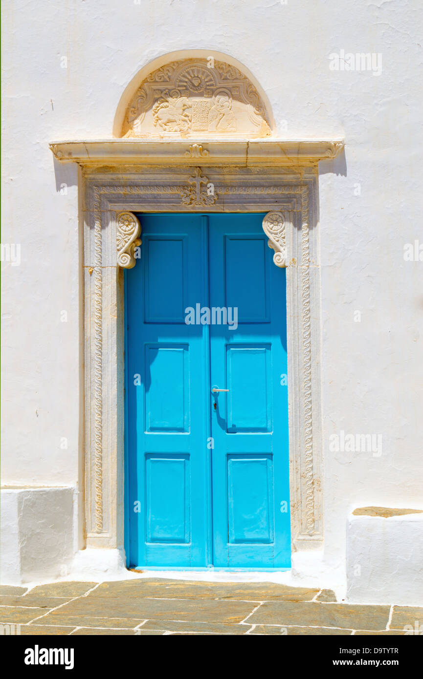 Traditional Greek door located on Mykonos island, Greece Stock Photo ...