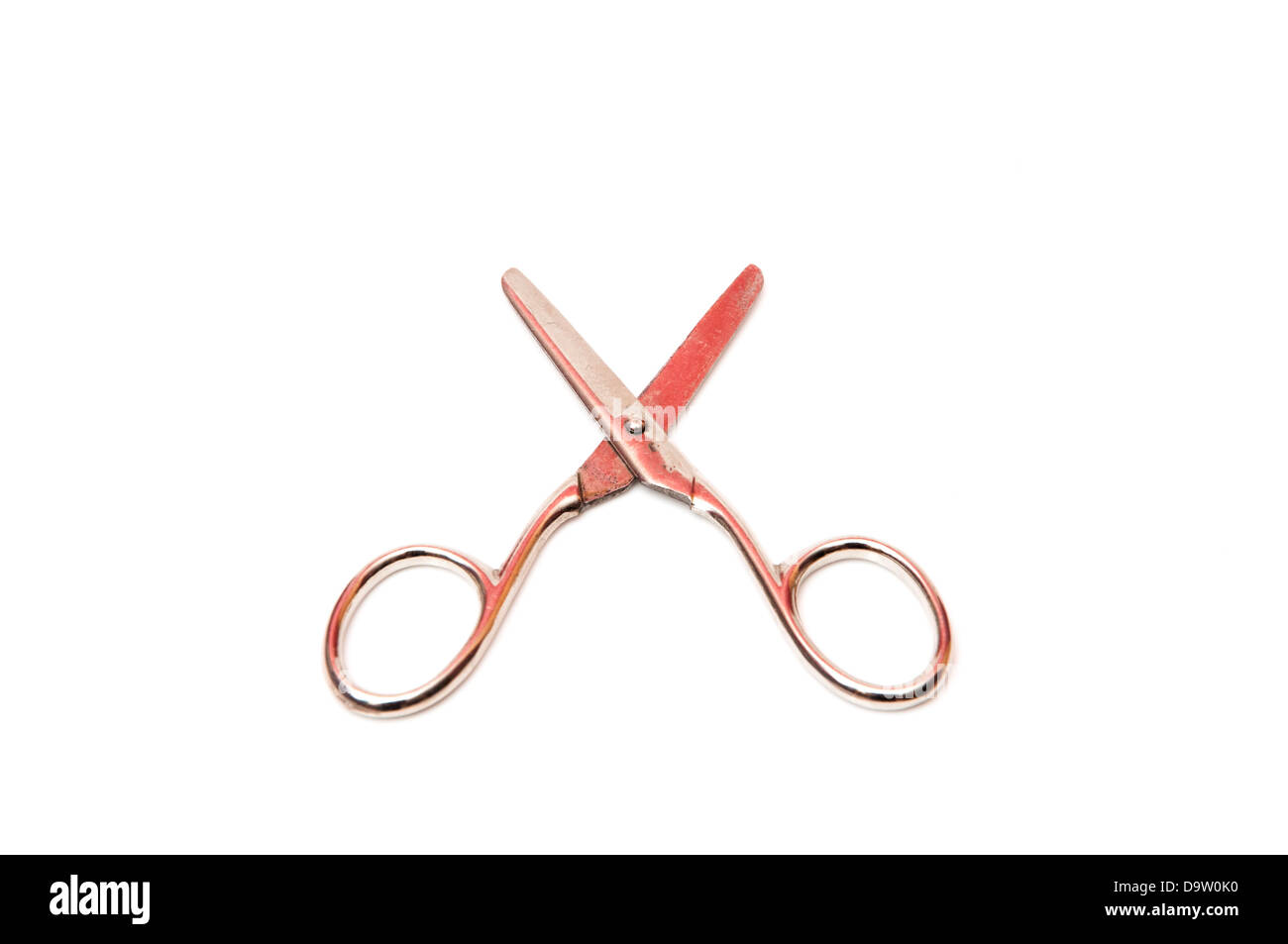 silver scissors on a white background Stock Photo - Alamy