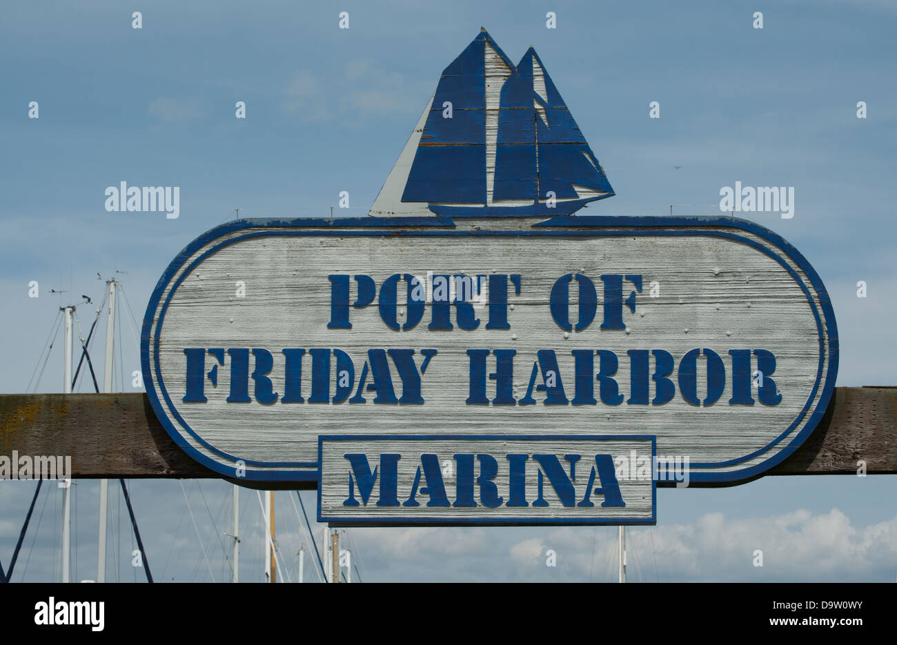 Port of Friday Harbor, San Juan Island,Washington marina sign Stock ...
