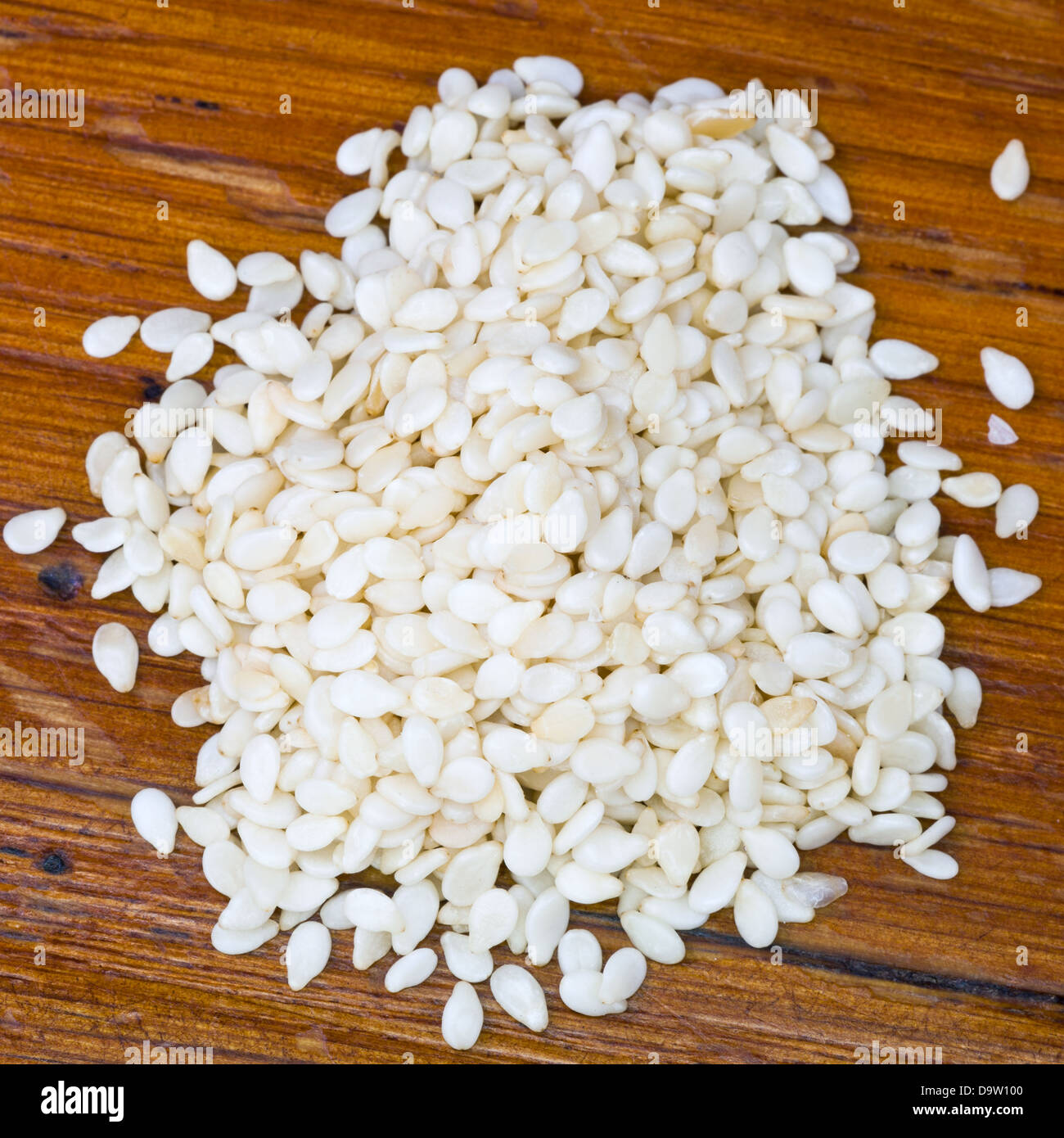 top view of raw sesame seeds on wooden table Stock Photo - Alamy