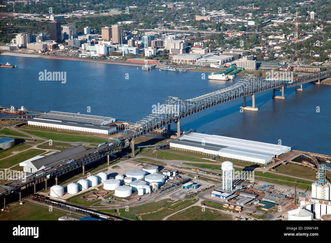 Aerial of The Horace Wilkinson Bridge, Baton Rouge, Louisiana Stock ...
