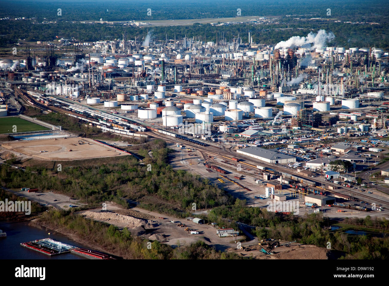 Aerial of Oil Refineries, Baton Rouge, Louisiana Stock Photo - Alamy