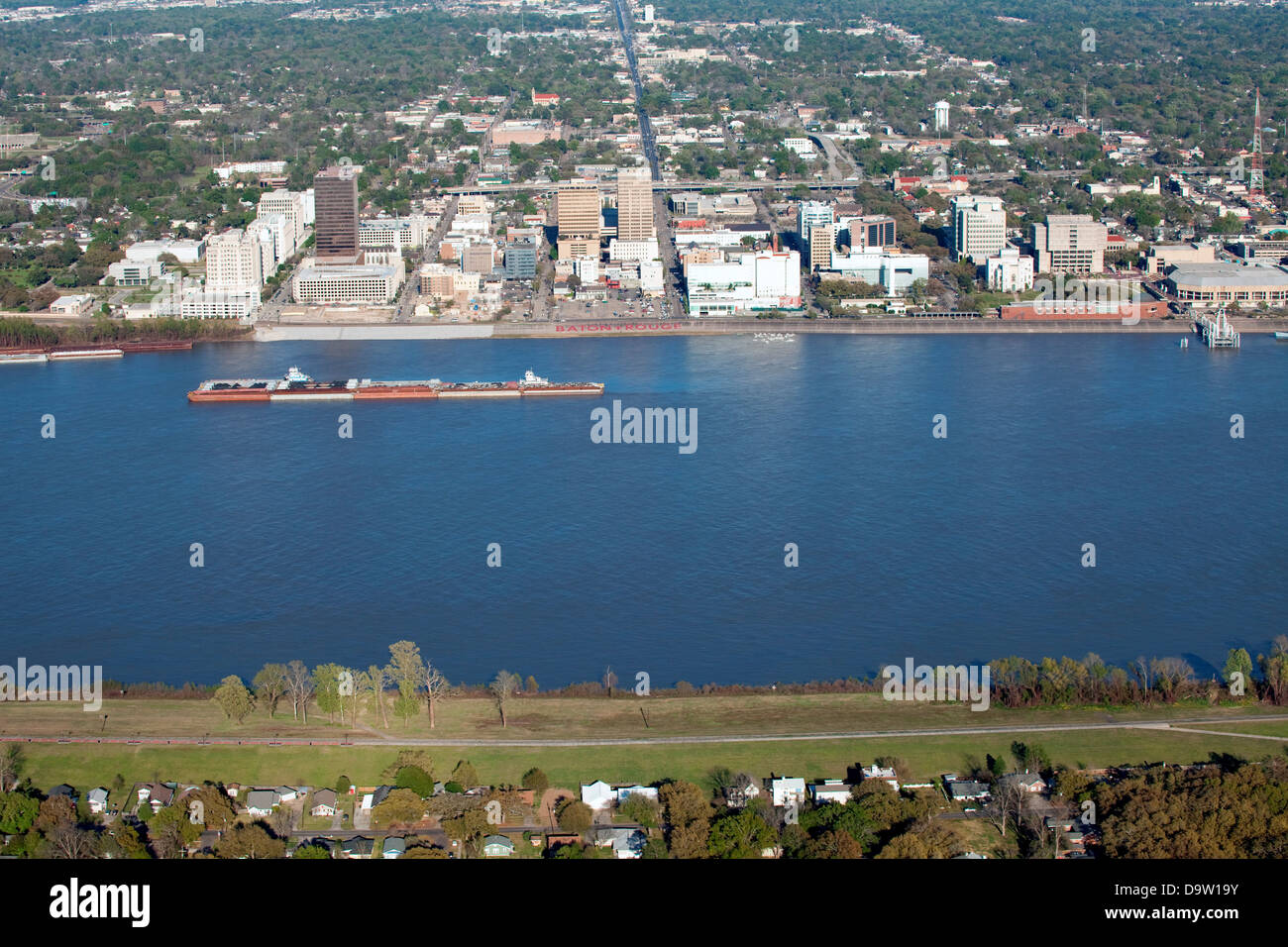 Aerial of Downtown Baton Rouge, Louisiana Stock Photo - Alamy
