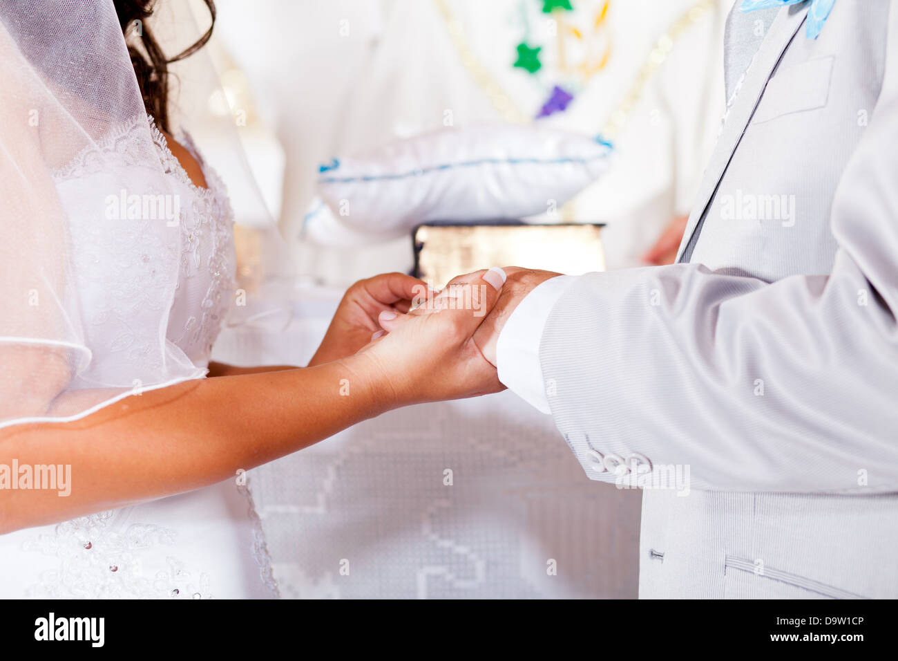 ring exchange at wedding ceremony Stock Photo - Alamy