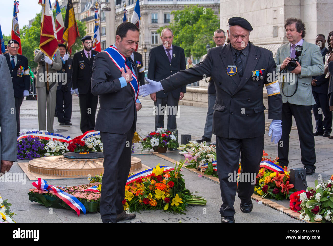 Paris, France. French Officials at Wreath Laying Ceremony at "Arc de ...