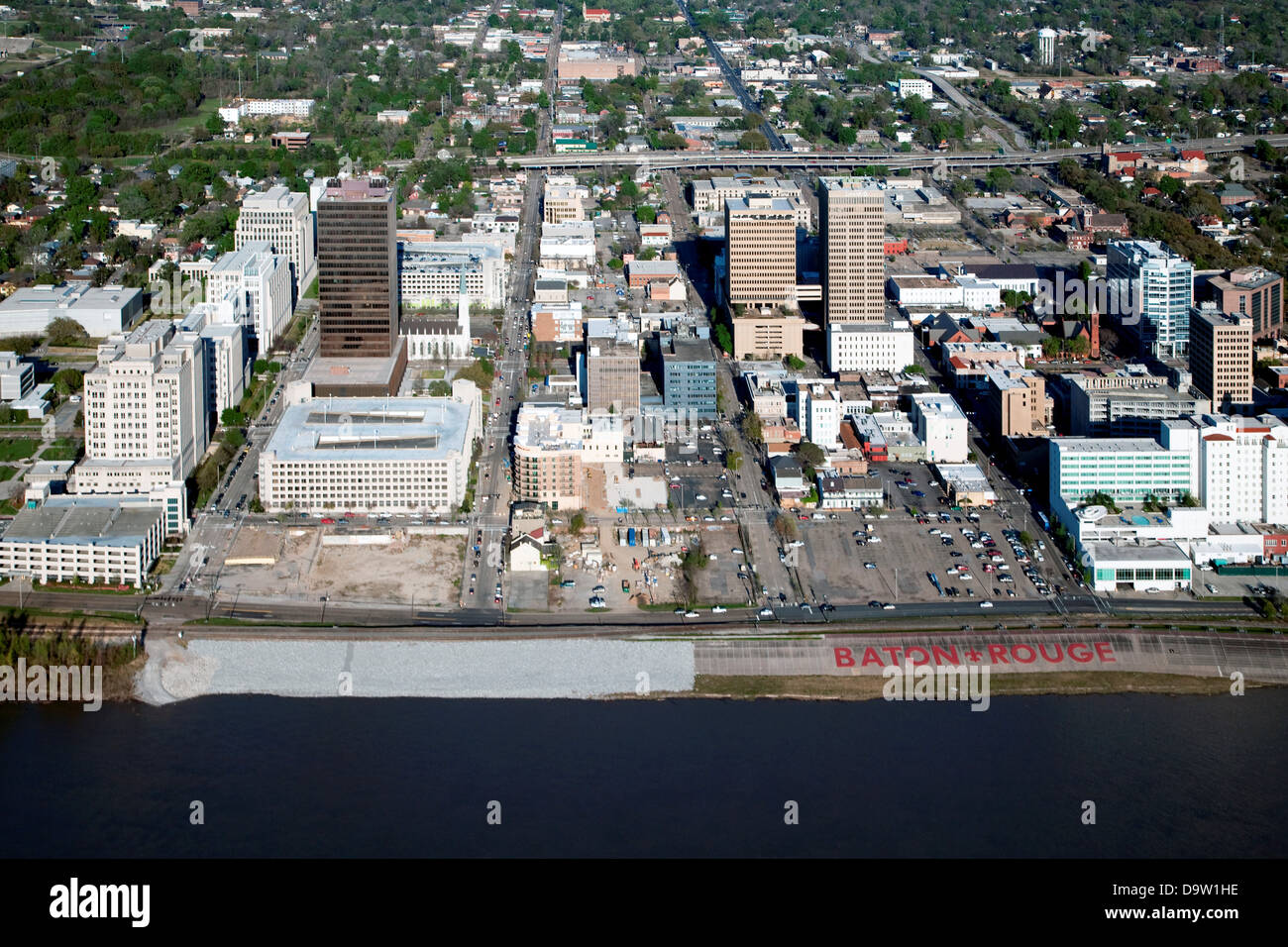 Aerial of Downtown Baton Rouge, Louisiana Stock Photo - Alamy