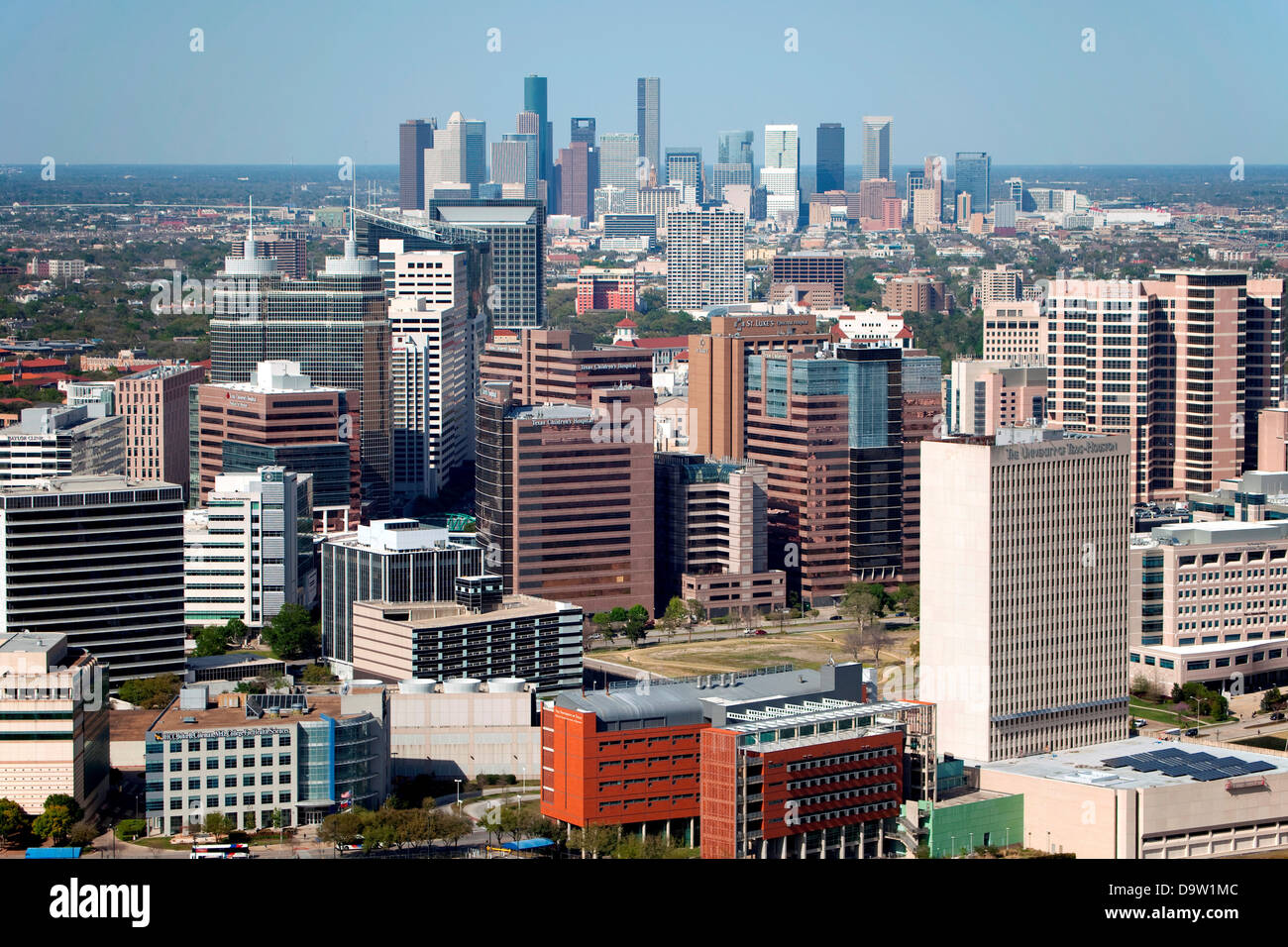 Aerial of the Texas Medical Center and Downtown Houston Skylines Stock ... Aerial of the Texas Medical Center and Downtown Houston Skylines Stock ...