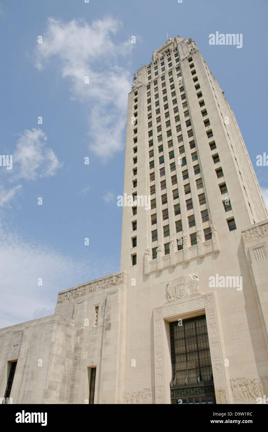 Louisiana, Baton Rouge. Louisiana State Capitol building, circa 1932 ...