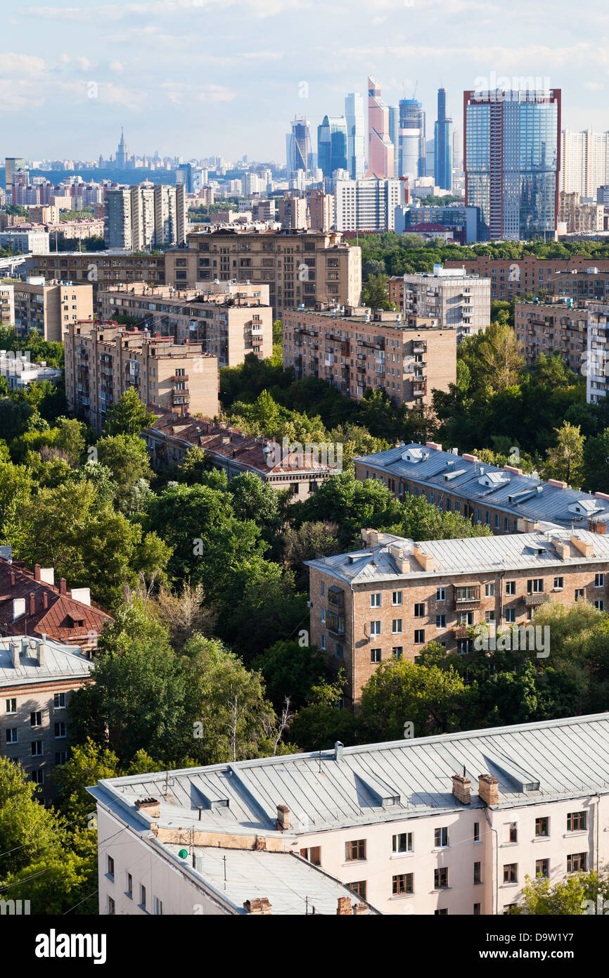 business and residential areas of Moscow city in summer afternoon Stock ...