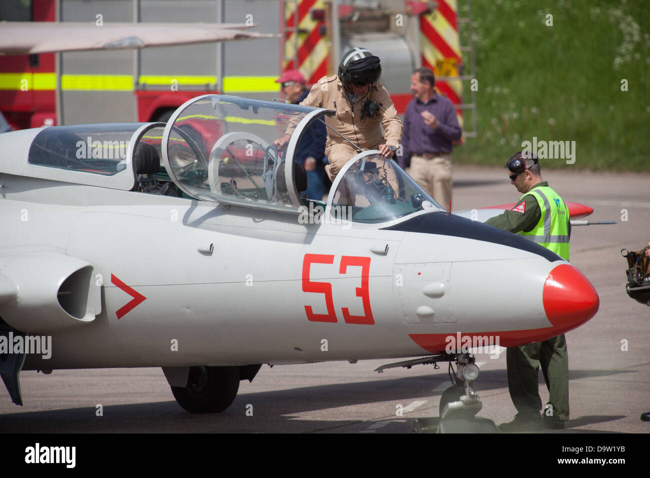 An ex-Warsaw pact cold war Iskra jet trainer at Bruntingthorpe airfield ...