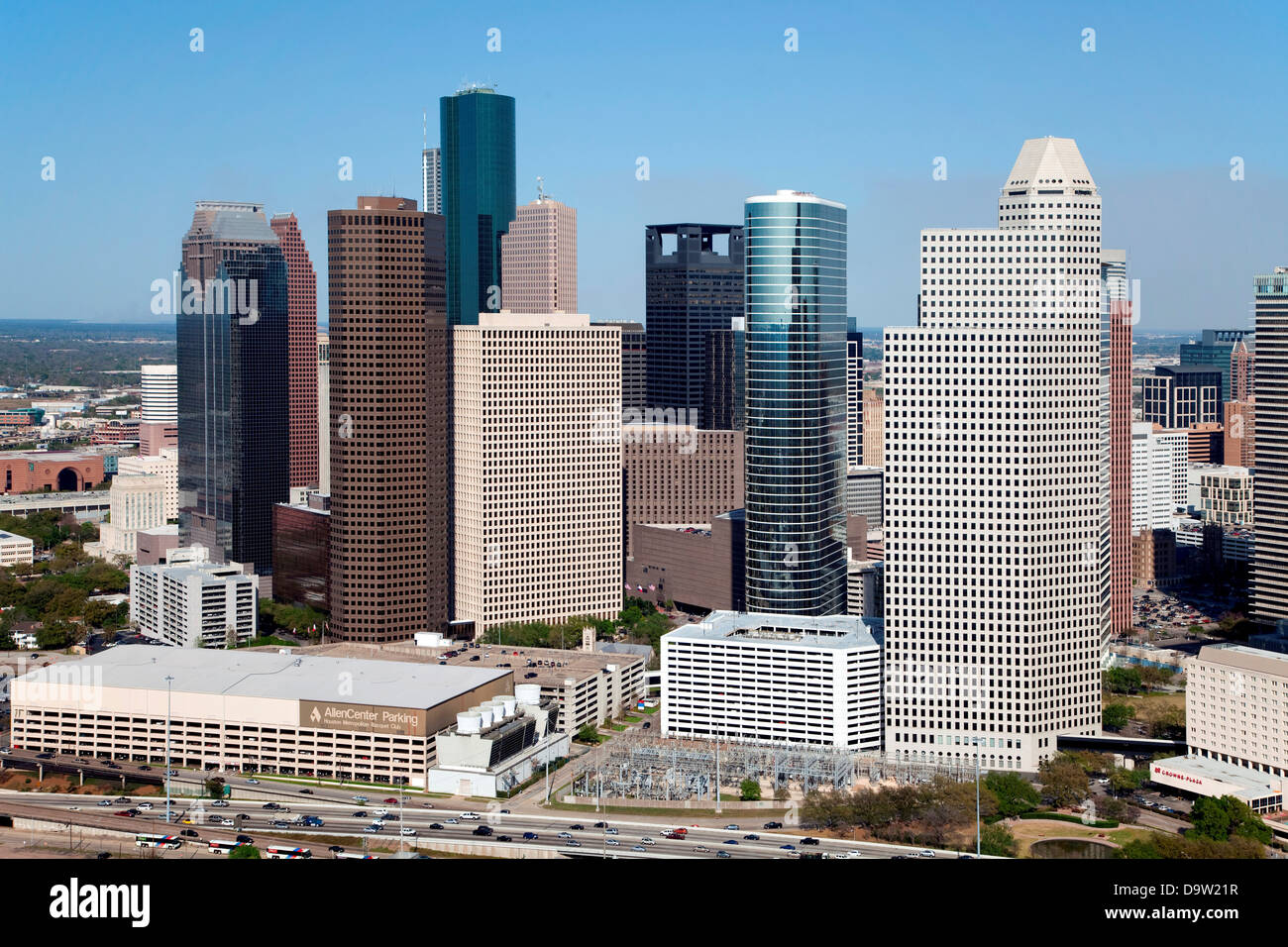 Aerial of Houston Skyline Stock Photo - Alamy