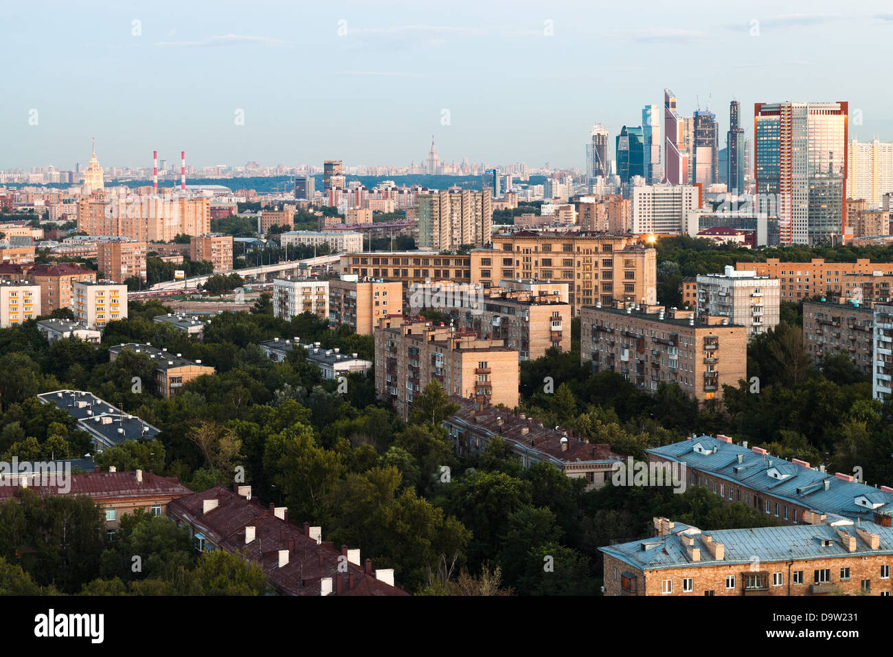 Moscow skyline in summer early evening Stock Photo - Alamy